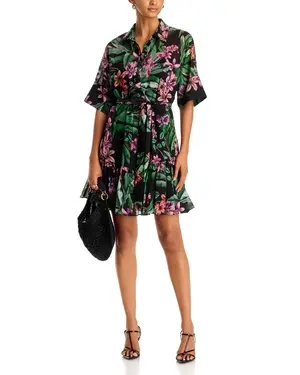 Kobi Halperin Pierre Printed Tie Waist Mini Dress