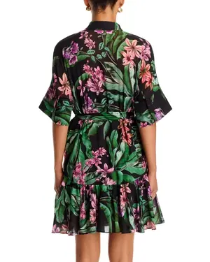 Kobi Halperin Pierre Printed Tie Waist Mini Dress