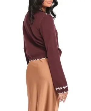 PETAL AND PUP Payton Bow Scallop Cardigan