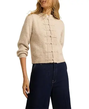 Mint Velvet Wool Blend Military Cardigan - Neutral