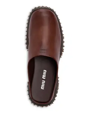 Miu Miu Leather Mule Flats