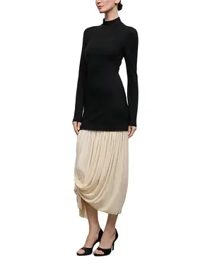 Staud Donna Mixed Media Bodycon Dress