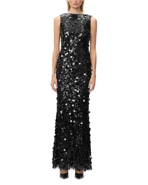 Herve Leger The Huda Embellished Boat Neck Gown