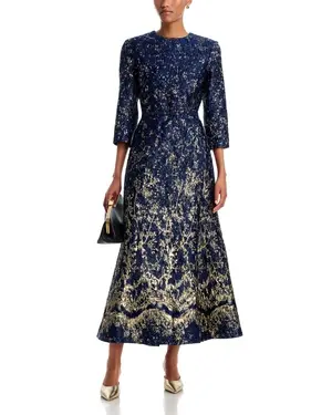 Simkhai Claravelle Metallic Jacquard Gown