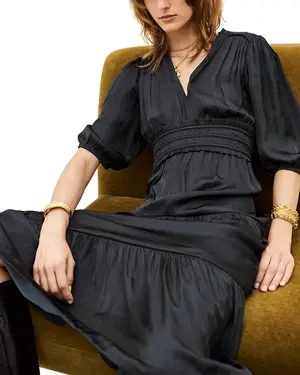 Ba&sh Cleli Tiered Midi Dress - Ink