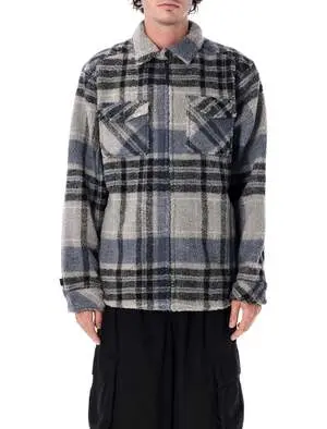 KAVU Plaid Sherpa Fleece Overshirt Jacket - River