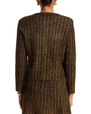 Veronica Beard Keziah Metallic Knit Jacket