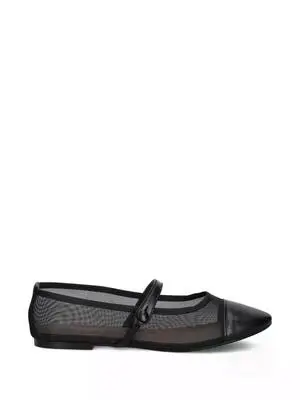 JONAK PARIS Dala Mesh Leather Ballet Flats - Black