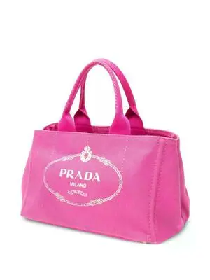 Prada Medium Canapa Tote Bag - Pink