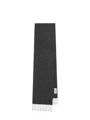 AMI Paris Minimalist Wool Scarf - Grey