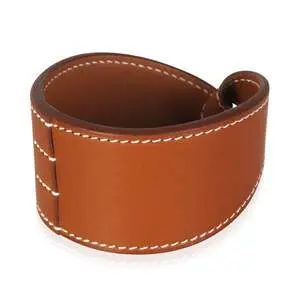 Hermès Twist Bangle In Fauve Calfskin Leather Bracelet