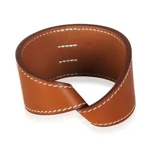 Hermès Twist Bangle In Fauve Calfskin Leather Bracelet