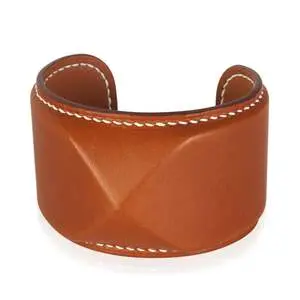 Hermès Medor Cuff In Fauve Leather Bracelet - None
