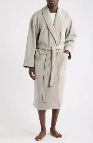 Daniel Buchler Fleece Shawl Collar Robe - Grey