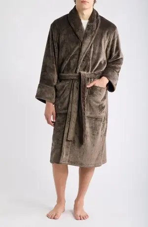 Daniel Buchler Plush Heathered Robe - Hickory