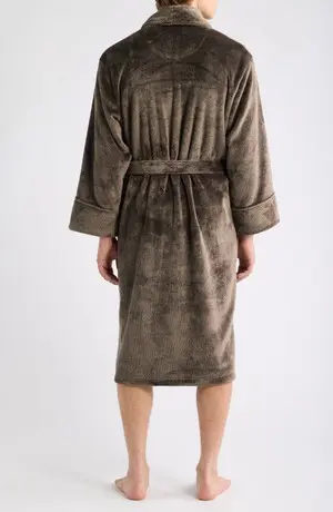 Daniel Buchler Plush Heathered Robe - Hickory