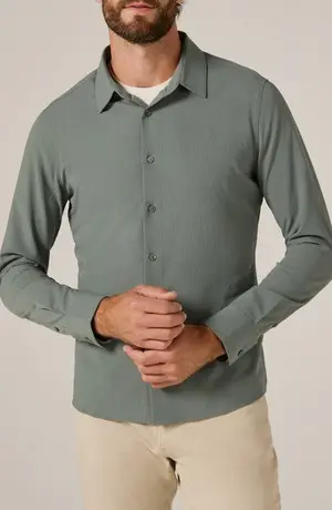 7 Diamonds Drayton Long Sleeve Shirt - Basil
