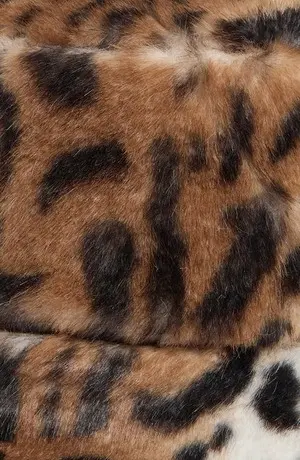 AFRM Faux Fur Bucket Hat - Mixed Leopard