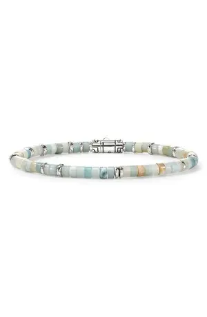 John Hardy Heishi Sterling & Quartzite Bead Bracelet