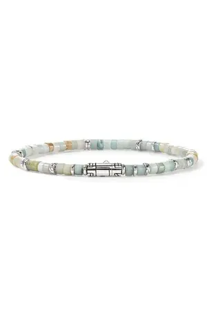 John Hardy Heishi Sterling & Quartzite Bead Bracelet