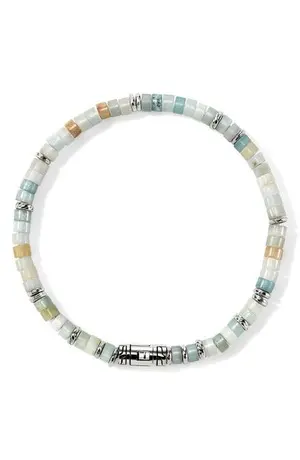 John Hardy Heishi Sterling & Quartzite Bead Bracelet