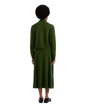 Chinti & Parker Wool-cashmere Tie Neck Cardigan - Moss