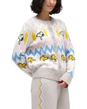 Chinti & Parker Wool-cashmere Snoopy Fairisle Cardigan - Multi