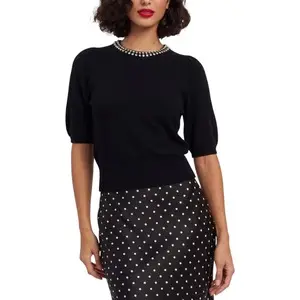 Chinti & Parker Wool-cashmere Jewel-neck Knitted Tee - Black