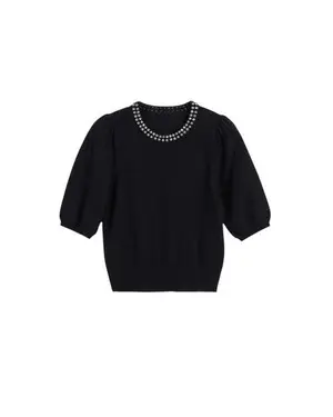 Chinti & Parker Wool-cashmere Jewel-neck Knitted Tee - Black