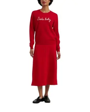 Chinti & Parker Wool-cashmere Santa Baby Sweater - Red
