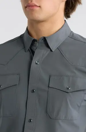 Ariat Frontiertough Venttek Long Sleeve Performance Western Shirt - Iron Gate