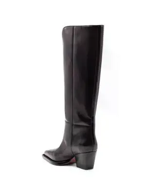 Paris Texas Pointed-toe Leather Knee-high Boots