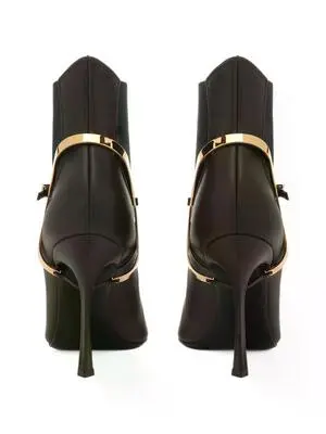 SERGIO ROSSI Spur Leather Ankle Boots
