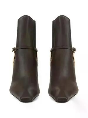 SERGIO ROSSI Spur Leather Ankle Boots