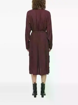 Plan C Ruffled Belted Midi Dress