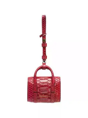 Mulberry Mini Bayswater Snakeskin-effect Postman's Lock Keyring