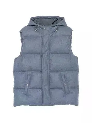 Eleventy Quilted-pattern Gilet - Blue