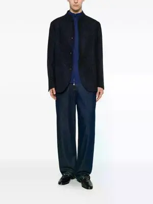 Eleventy Herringbone Mandarin-collar Jacket