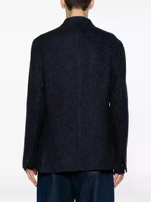 Eleventy Herringbone Mandarin-collar Jacket