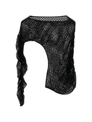 Vaquera One-shoulder Asymmetric Blouse - Black