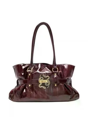 Just Cavalli Snake-plaque Patent-finish Shoulder Bag - Red