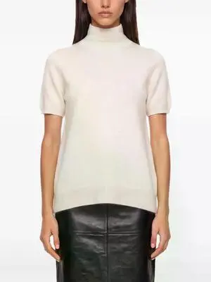 Max Mara Short-sleeve High-neck Sweater - Neutrals