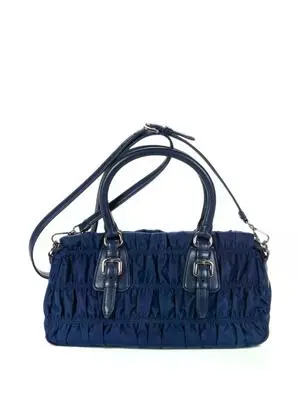 Prada Tessuto Gaufre Tote Bag - Blue