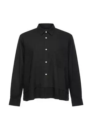 Comme Des Garçons Layered-hem Chest-pocket Shirt - Black