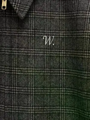 WILLY CHAVARRIA Check-pattern Embroidered-logo Shirt Jacket