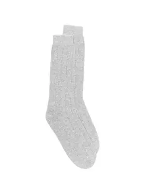 Eleventy Ribbed-knit Socks - Grey
