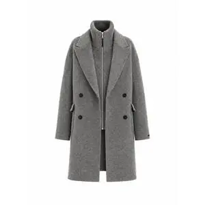 MUTE BY JL Sloane Wool Coat And Vest Set Midi - Grey