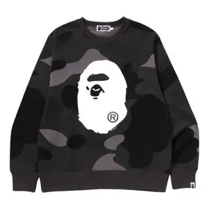 A BATHING APE Mega Color Camo Big Ape Head Sweatshirt - Black