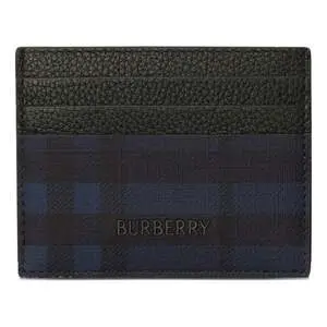 Burberry City Check Card Case - Navy
