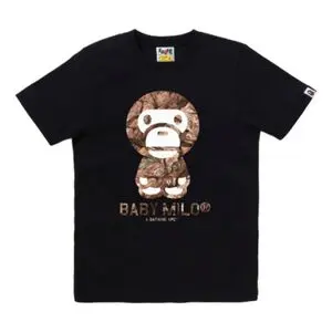 A BATHING APE Tree Edge Camo Baby Milo T-shirt - Black